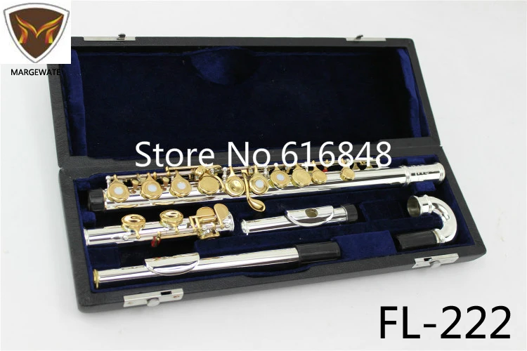 MARGEWATE Flute FL-222 Curved Two Heads High Quality Flutes Silver ...