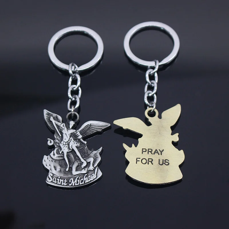 Punk Vintage Bible Archangel Saint Michael Pendant Keychain St. Michael ...