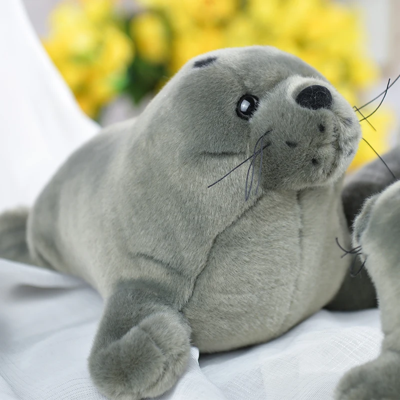 high quality goods cute cartoon seal plush toy gray or white seal soft ...