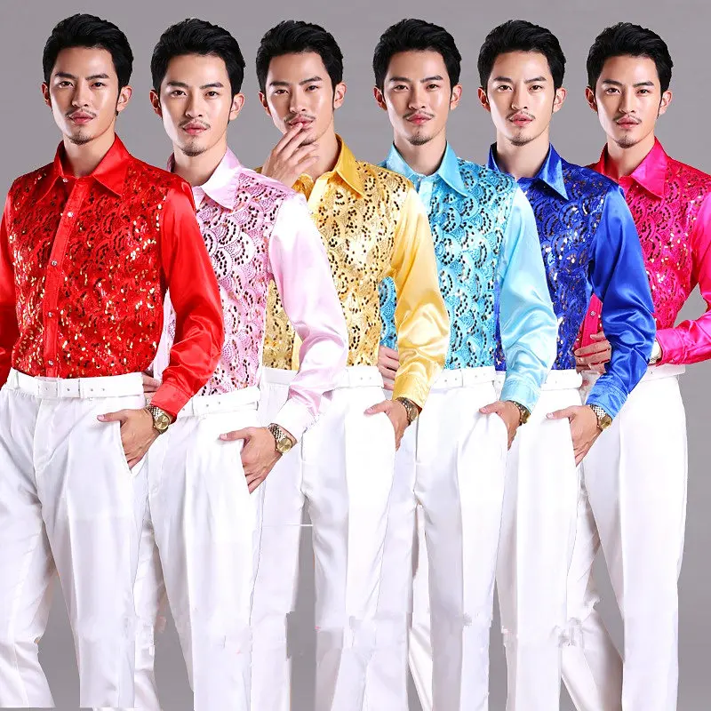 New Arrival Latin Dance Tops For Male Multi Color Cotton Shirt Men ...