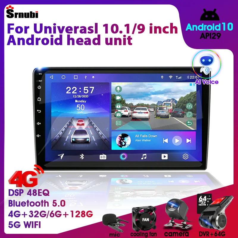 Radio Multimedia con GPS para coche, Radio con reproductor de vídeo, Android, 2DIN, Carplay ...