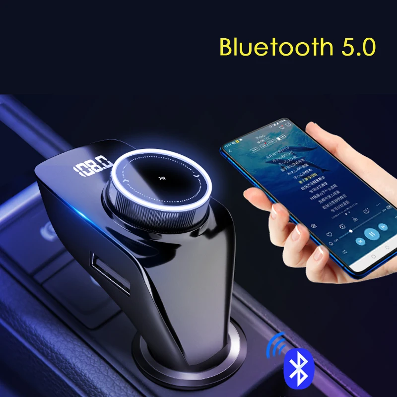 5.0 kit de carro bluetooth sem fio fm transmissor rádio adaptador fm ...