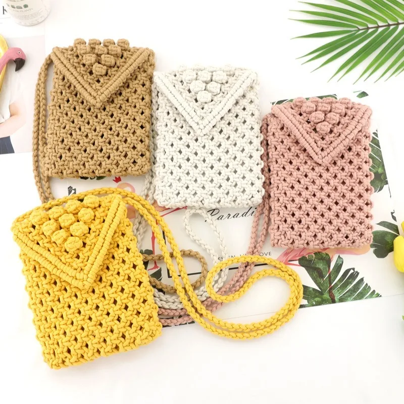 New-2020-cotton-rope-hand-woven-bag-casual-women-s-shoulder-straw-beach ...