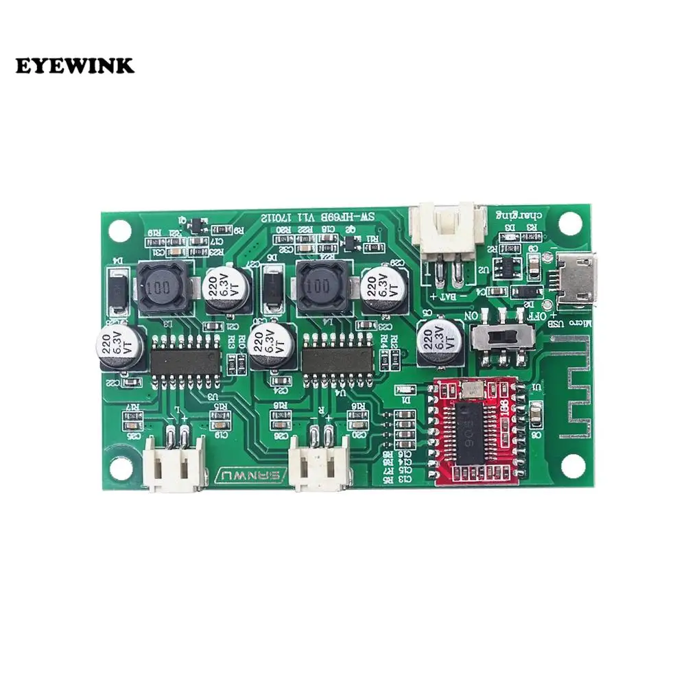 DC 5V 3.7V 6W + 6W Stereo Bluetooth Receiver Amplifier Board Lithium ...