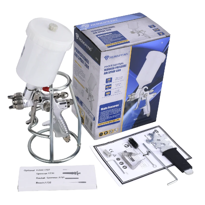 HVLP-Spray-Gun-RONGPENG-Professional-1-3mm-Nozzle-Silver-Pneumatic-Tool ...
