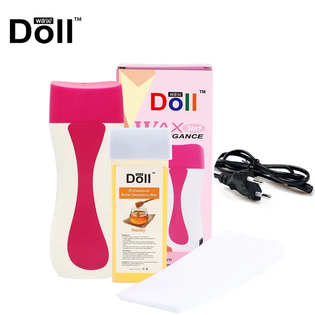 DOLL WAX 3 In 1 Roll On Hair Removal Cream Sets Depilatory Wax Heater ...