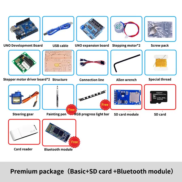Rajzfalfestés Robot Arduino Maker Projektkészlet Kábel Plotter Diy ...
