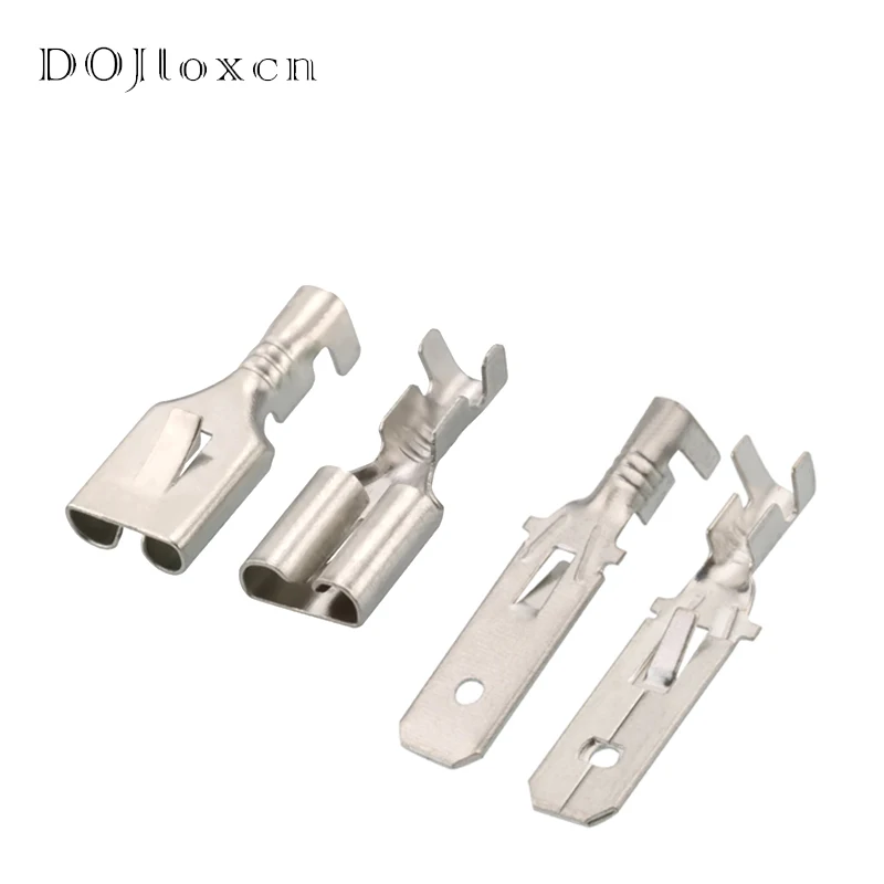 Terminal de crimpado macho y hembra de latón estañado, conector de cable de latón para relé de ...