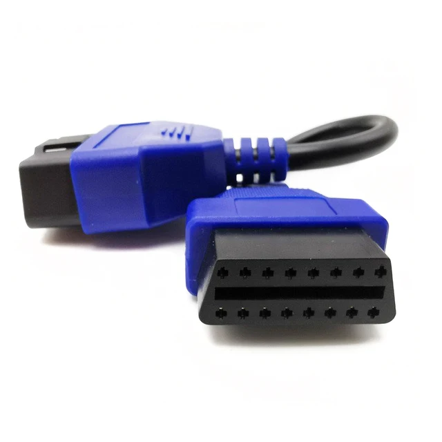 OBD2 Extension Cable 24CM blue Male-to-Female Interface Easy to Use 16 ...