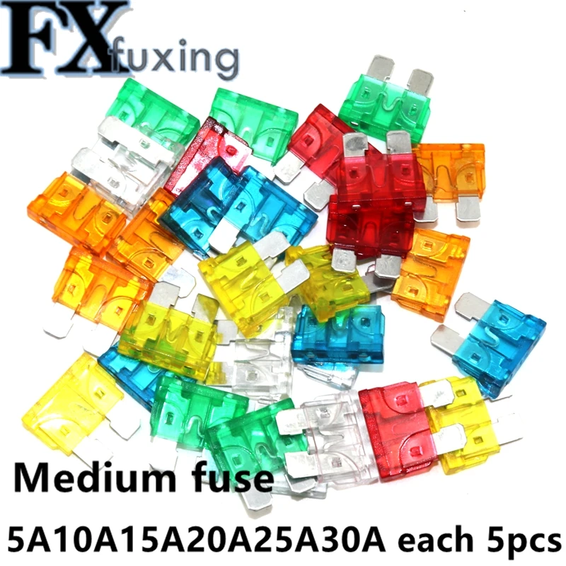 30Pcs Standard Auto Blade Fuse For Car 5A 10A 15A 20A 25A 30 AMP Each ...