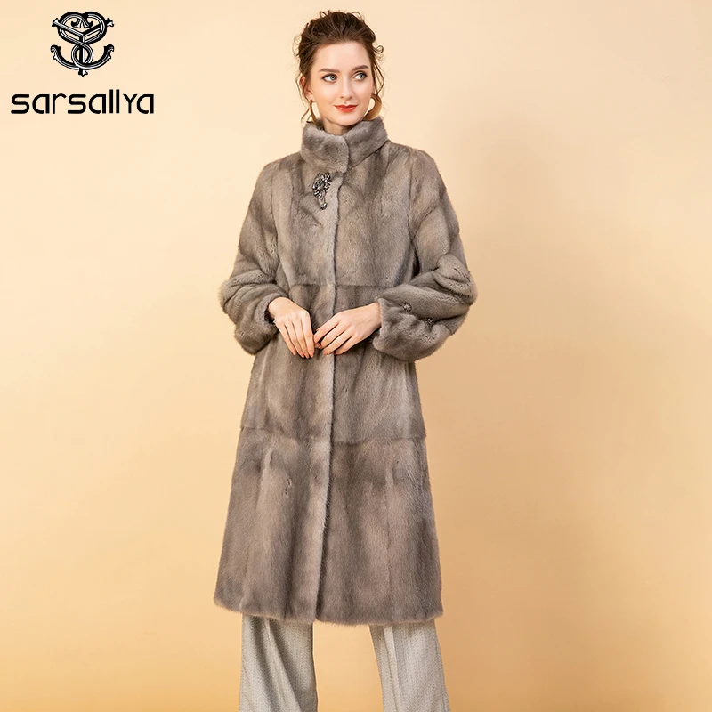 Genuine Mink Fur Coat Women Winter Long Real Mink Fur Clothes Women ...