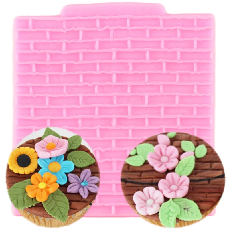 Stone Texture Wall Rock Silicone Mold Lace Mat Chocolate Fondant Cake ...