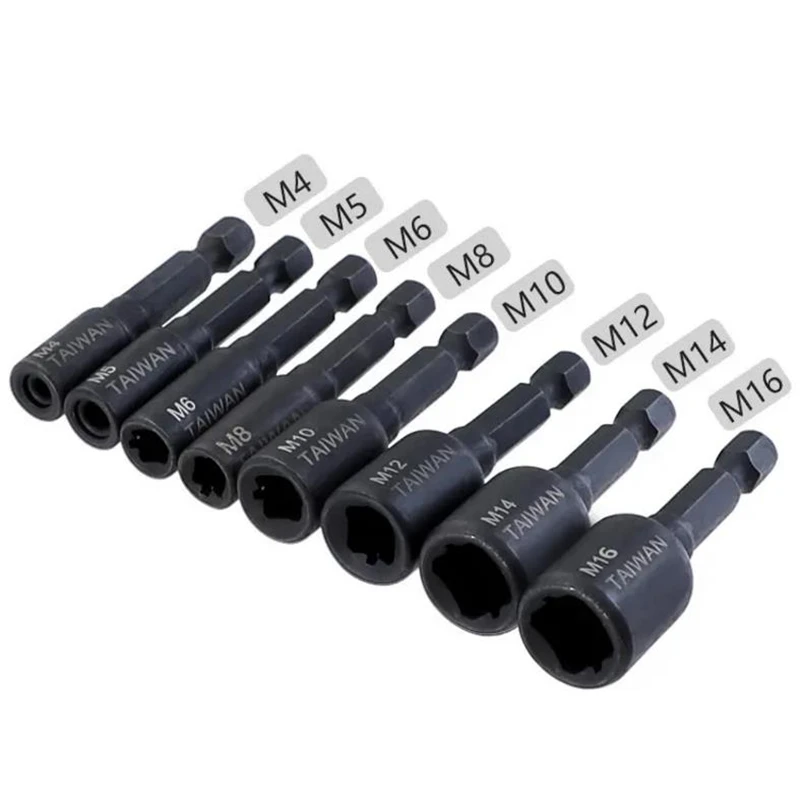 M4-M16 Screw Tap Socket Adapter 1/4 Inch Hex Shank Machine Tap Square ...