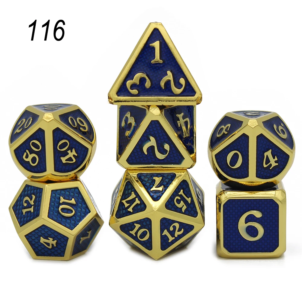 Jeu de des ,113--Dés De Table En Métal Polyédriques , En Alliage De Zinc , Dés Numériques Dnd 7 ...
