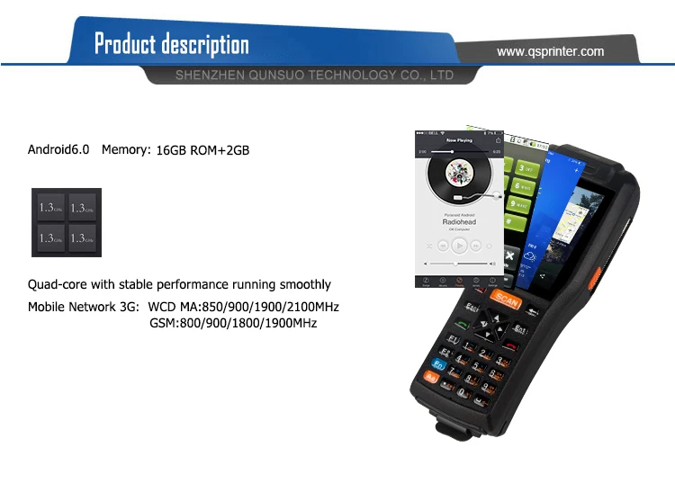 4 Inch Touch Screen Handheld Android Pda 3505 Data Pos Terminal With ...
