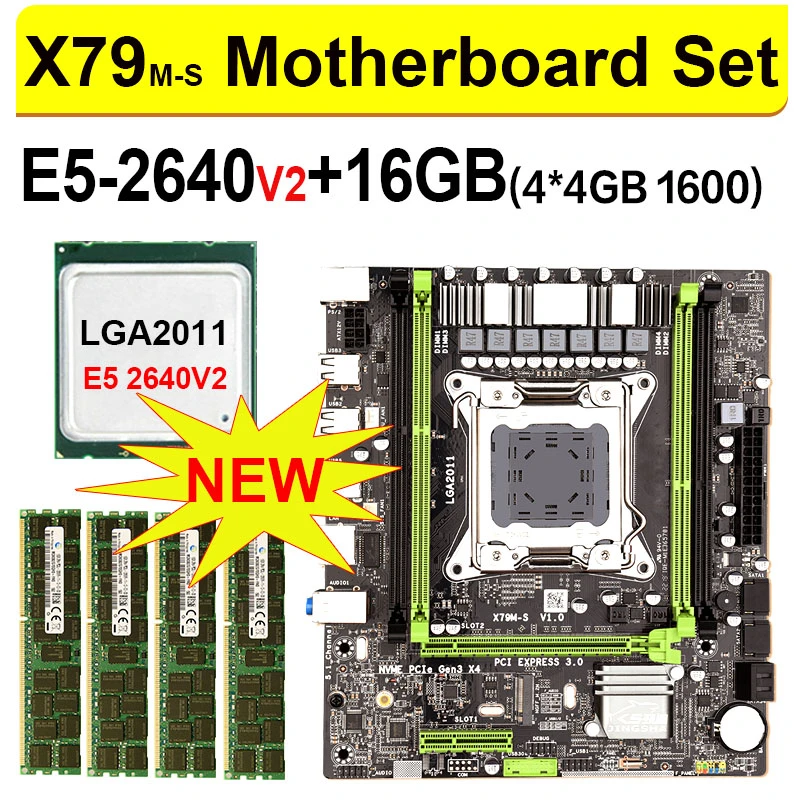 X79 M-s Motherboard Kit With Intel Xeon E5 2640 V2 Cpu 4* 4gb= 16gb ...