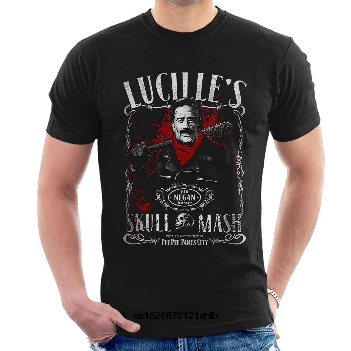 Camiseta masculina negan whiskey inspirado twd lucille andando morto t ...
