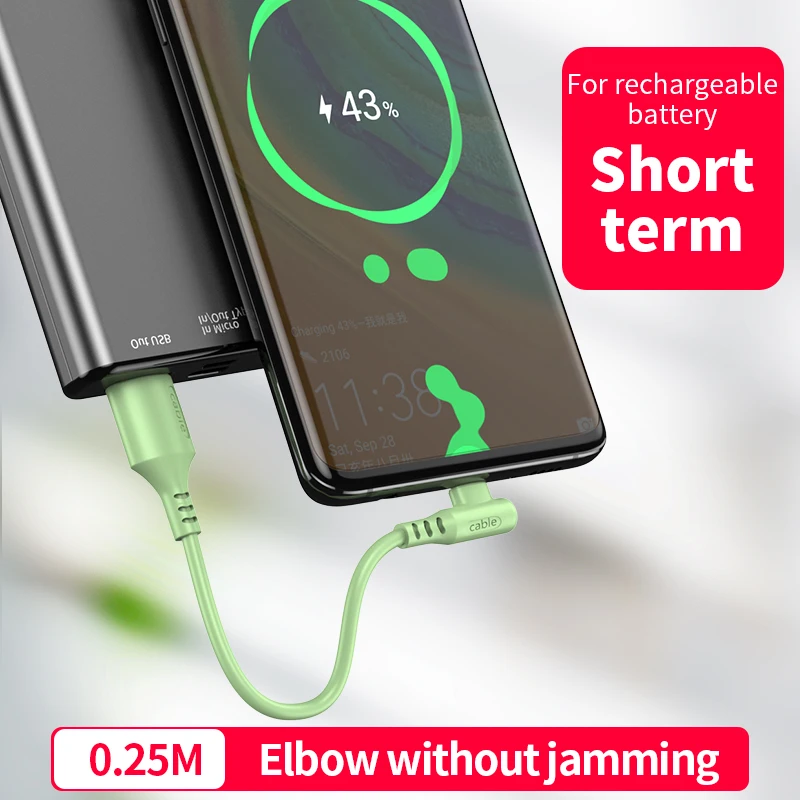 3PCS 0.25M Super Short 5A Portable Charger Power Bank Type C Cable for ...