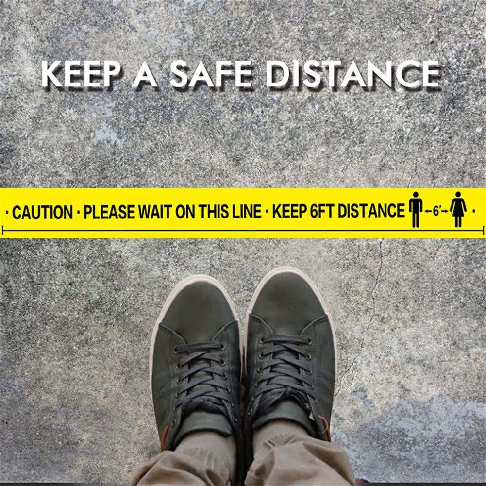 Social Distancing Floor Sign Maintain 6 FT Distance 108 FT Long Floor ...