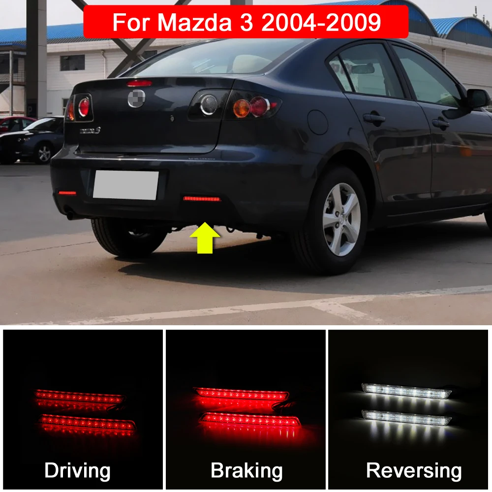 3-in-1-LED-Rear-Bumper-Reflector-Lamp-Reversing-Backup-Brake-Stop-Light ...