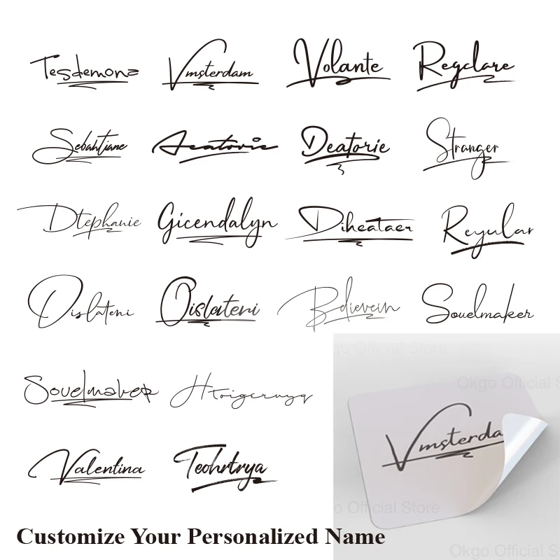 100pcs/4x2cm personalized signature label sticker to customize your ...