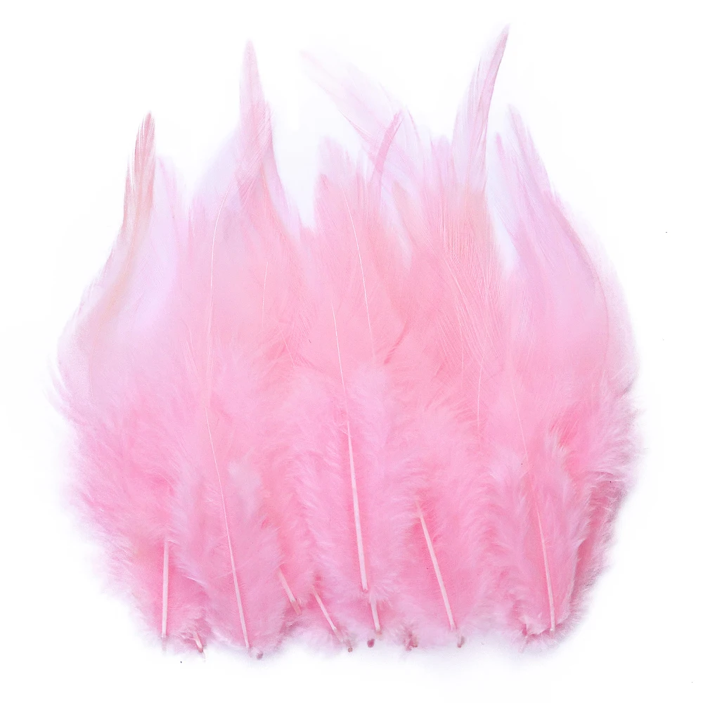 100pcs Rooster Feather Plume For Jewelry Making Pink Fly Tying Plumas ...