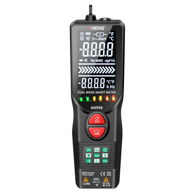 6000 Counts LED Digital Multimeter AC/DC Voltmeter Professional Voltage ...