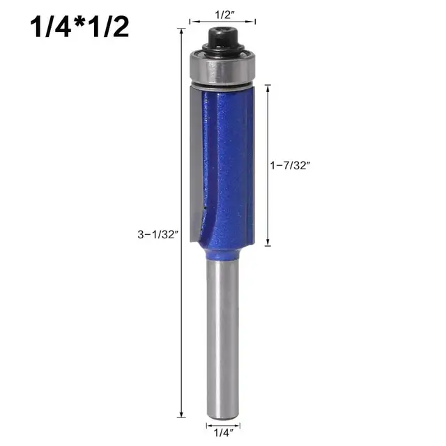 1pc 1/4 Shank 6mm shank Trim Router Bit with Bearing for Wood Template ...