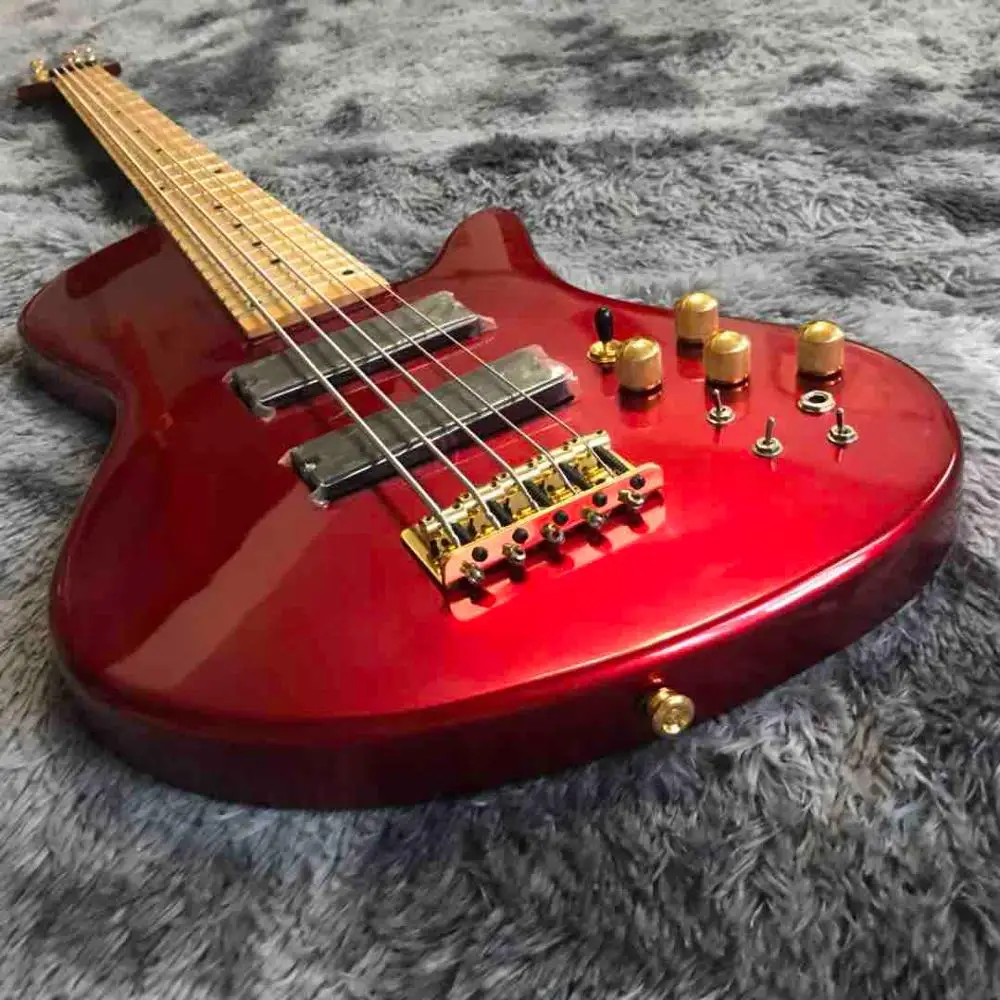 Red 5 String Bass Guitar