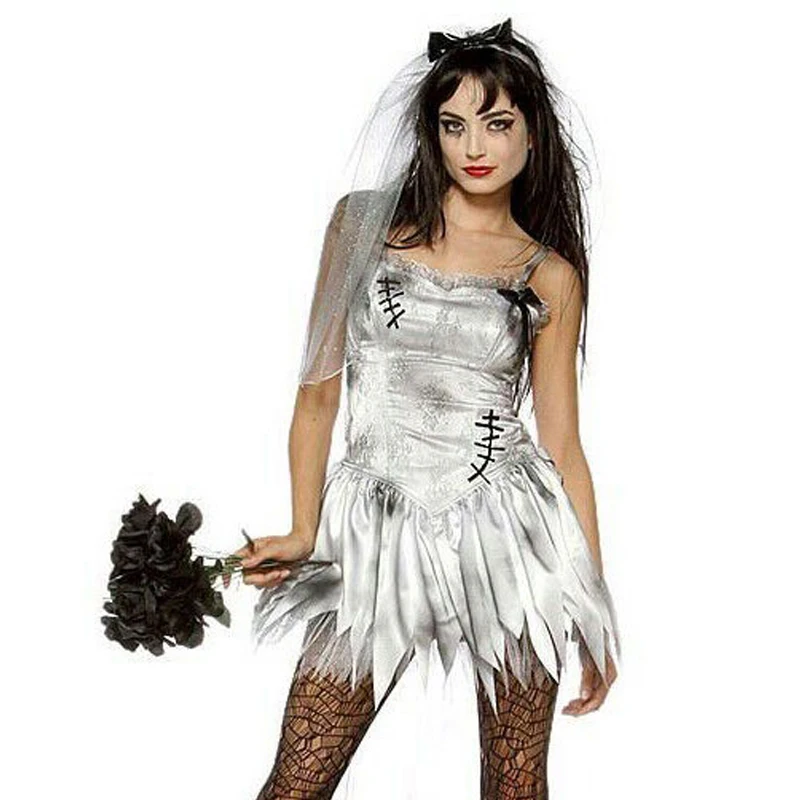 Carnival Halloween Lady Corpse Bride Costume Evil Graveyard Zombie ...