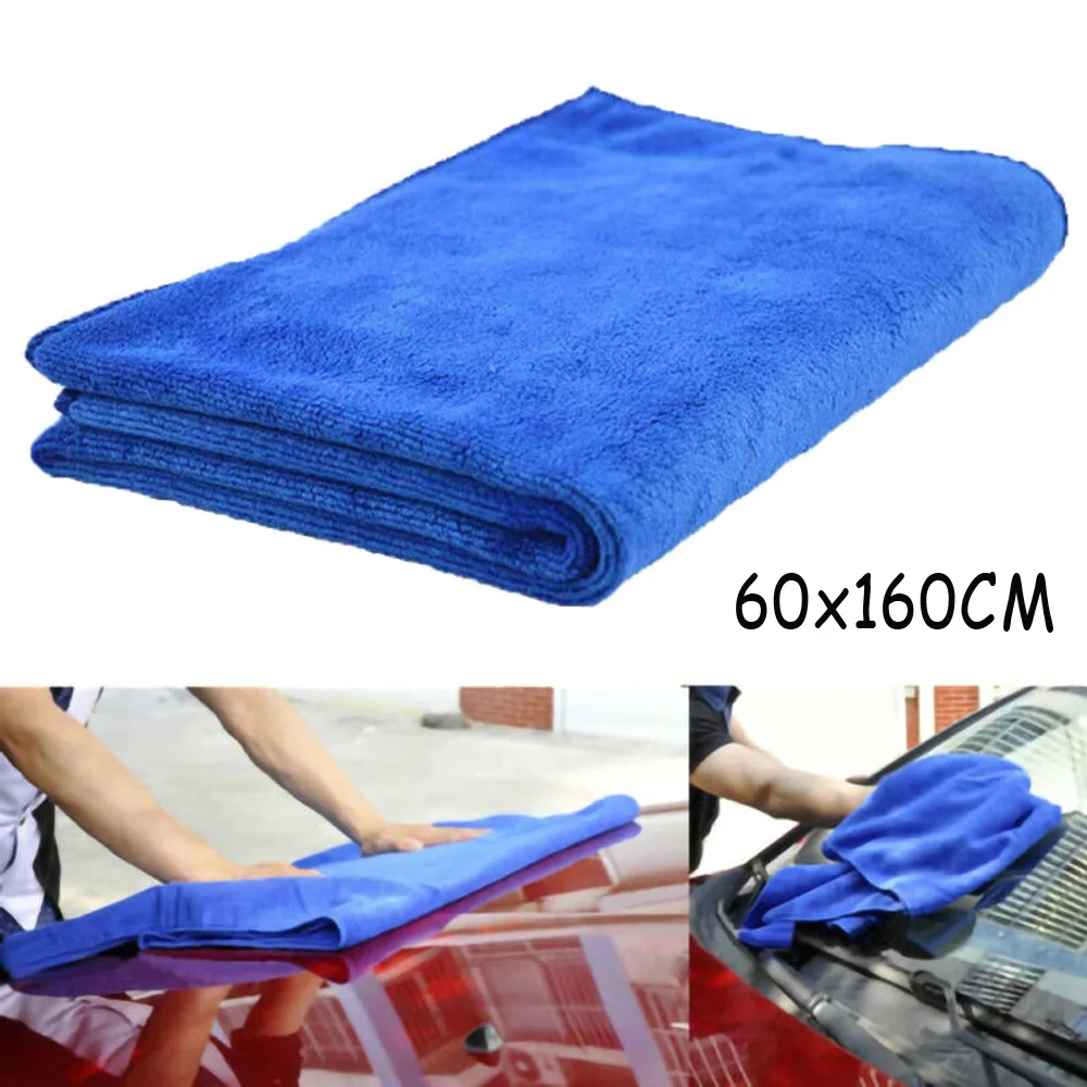 60x160cm-Blue-Large-Car-Wash-Microfiber-Towel-Car-Cleaning-Drying-Soft ...