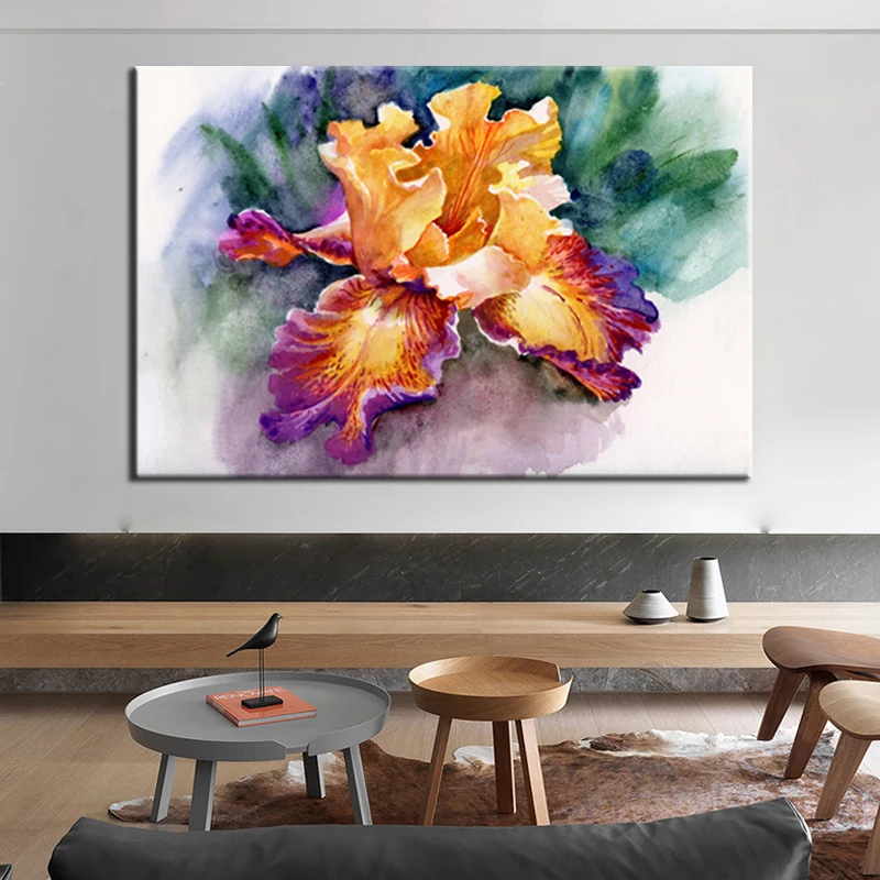 Abstract Colorful Iris Painting Printed on Canvas • CanvasPaintArt