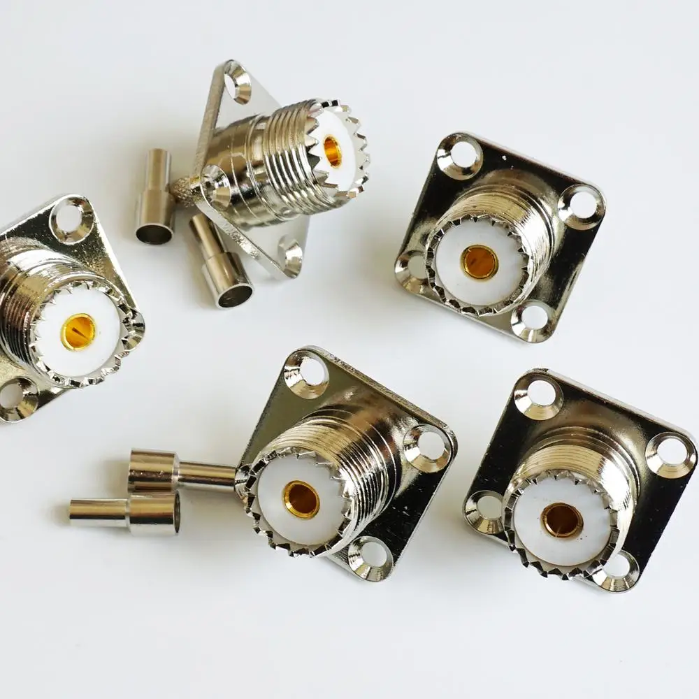 Connector Socket Pl259 So239 Uhf Female 4 Hole Flange Chassis Panel ...