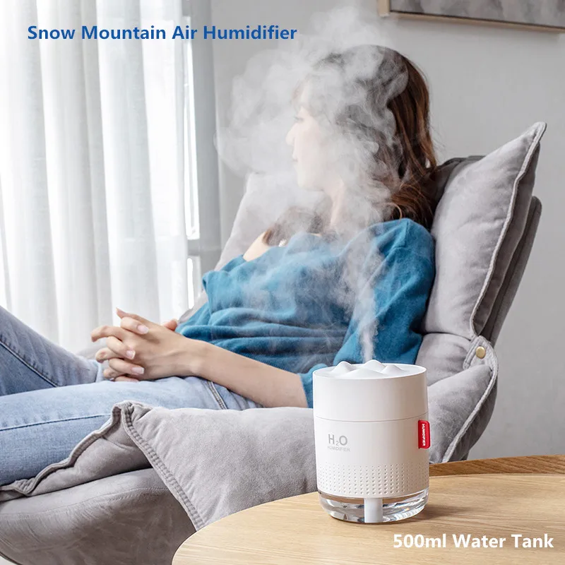 500ml Snow Mountain USB Humidifier For Home Ultrasonic Desktop Mist ...