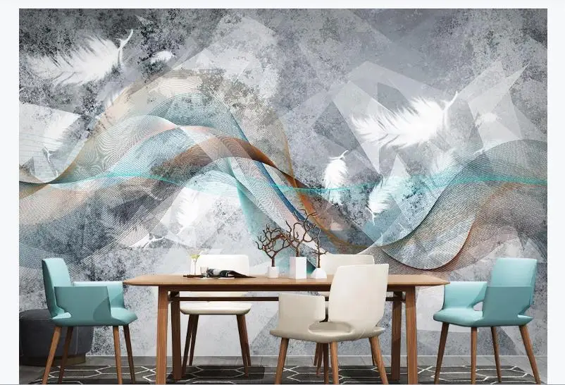 Duvar-resmi-Modern-k-sa-foto-raf-duvar-ka-tlar-3D-soyut-izgi-geometrik ...