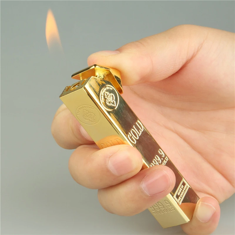 Metal Gold Bar Torch Lighter Free Fire Butane Gas Smoke Pipe Lighter ...