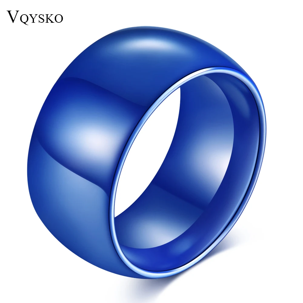 High-Quality-8mm-Polished-Blue-Ceramic-Wedding-Rings-For-Men-Women ...