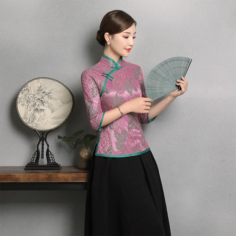 Ropa-cl-sica-Vintage-para-mujer-noble-Top-Tang-tradicional-camisa-china ...