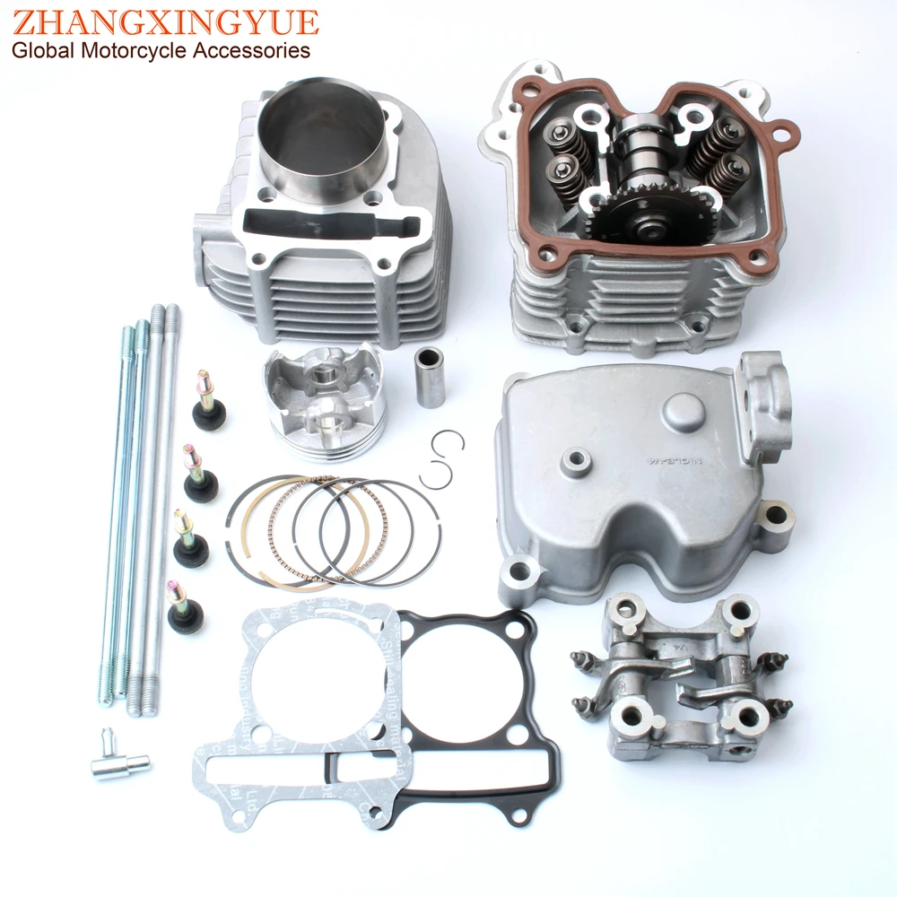 Scooter 61mm 4-valve / 4v Big Bore High Performance Head Kit & Cylinder ...