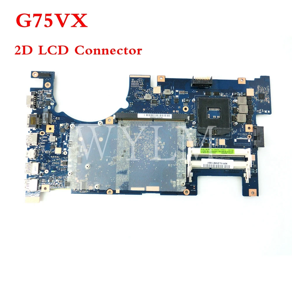 Placa mãe rev2.0 para laptop asus g75vx 2d, conector lcd, frete grátis ...