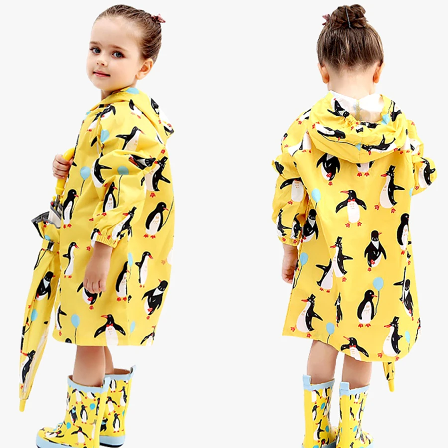 Cute-Small-Waterproof-Nylon-Rain-Coat-Penguin-pattern-Boy-Children ...