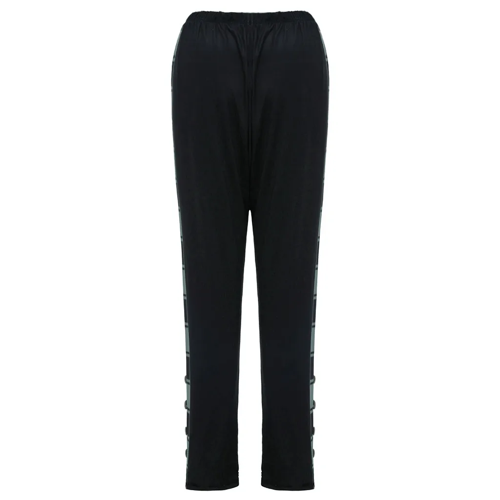 L-5XL размера плюс женские леггинсы с принтом, Клетчатые леггинсы на пуговицах, модные ...