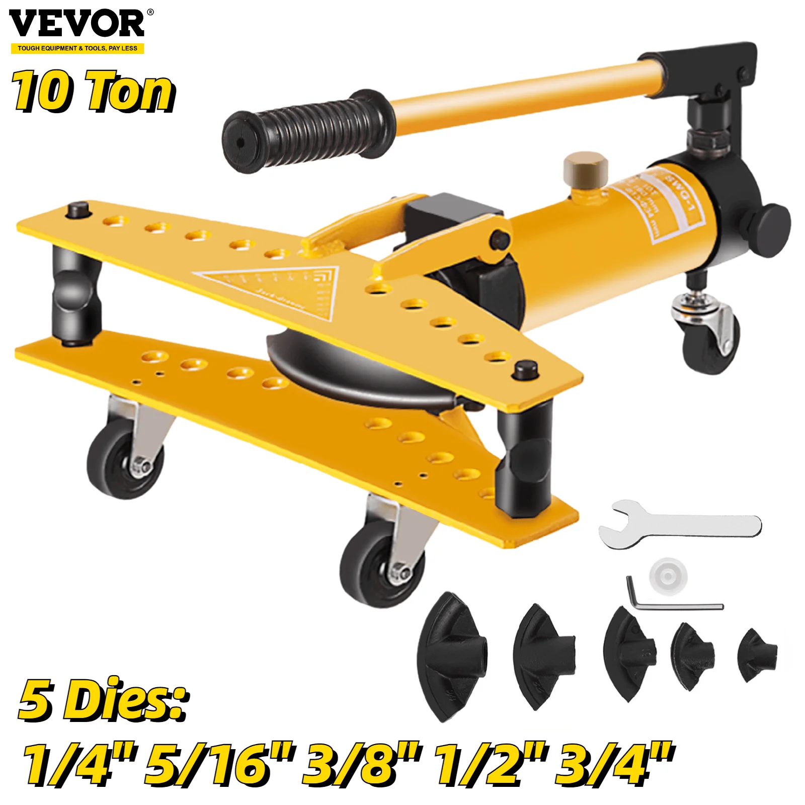 Vevor Swg-1 Integral Manual Hydraulic Pipe Bender Dia 13-34mm With 6 ...