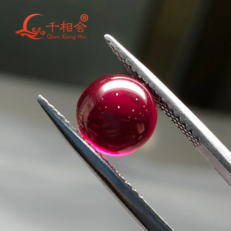 Red-color-smooth-Ball-sphere-shape-Artificial-ruby-beads-loose-stone ...