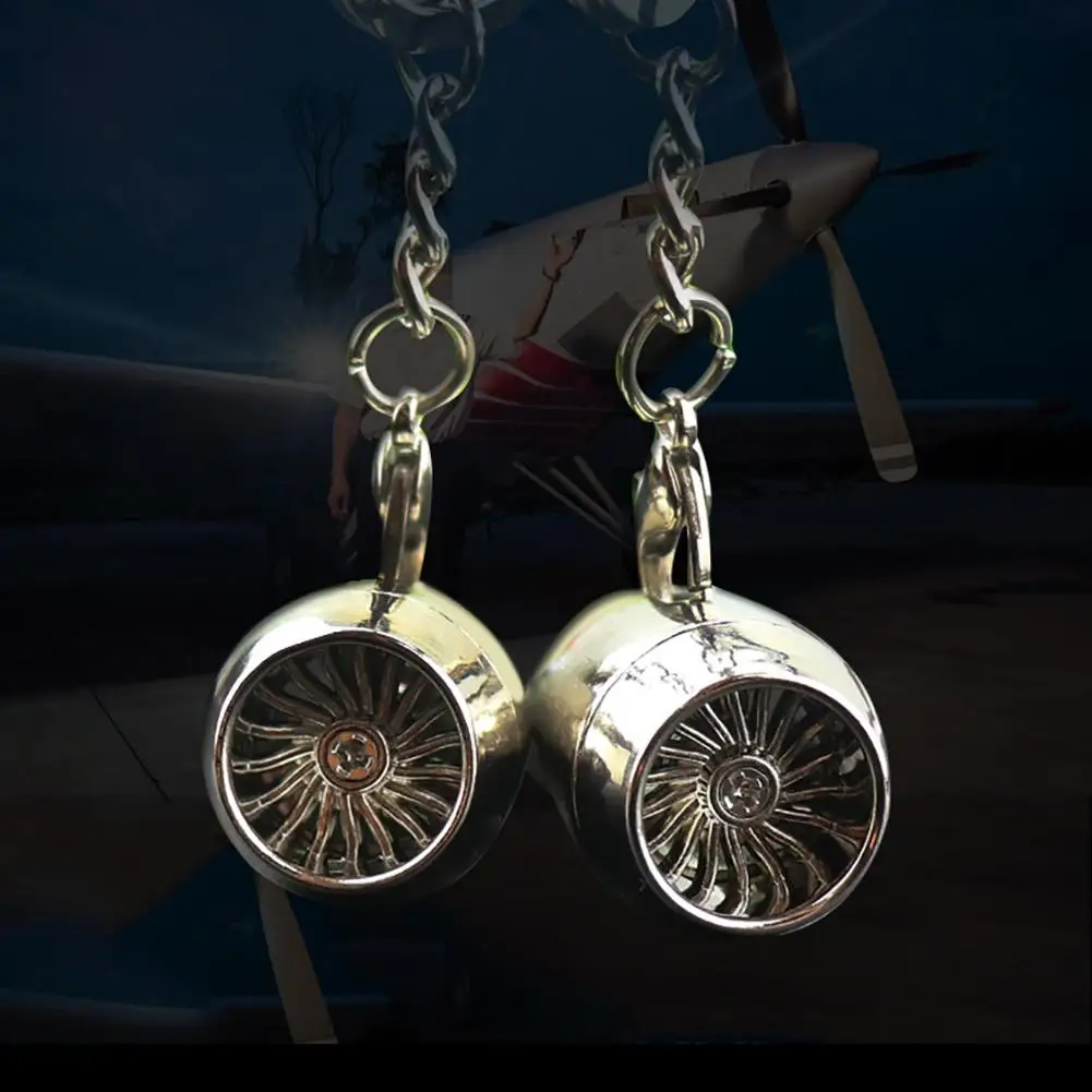 Stylish creative Airplane Engine Shape Hanging Pendant Car Keychain Key ...