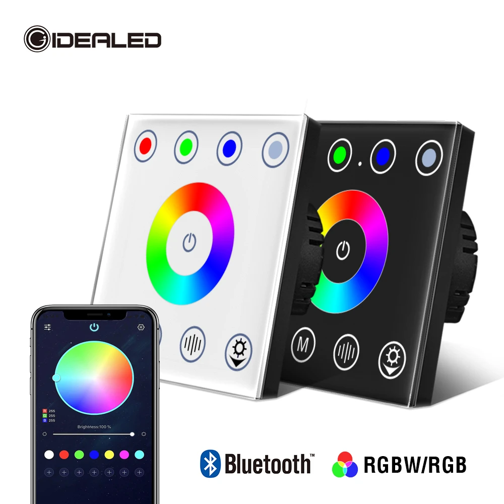Bluetooth App Smart Rgb/rgbw Wall Mounted Touch Panel Controller Dimmer ...