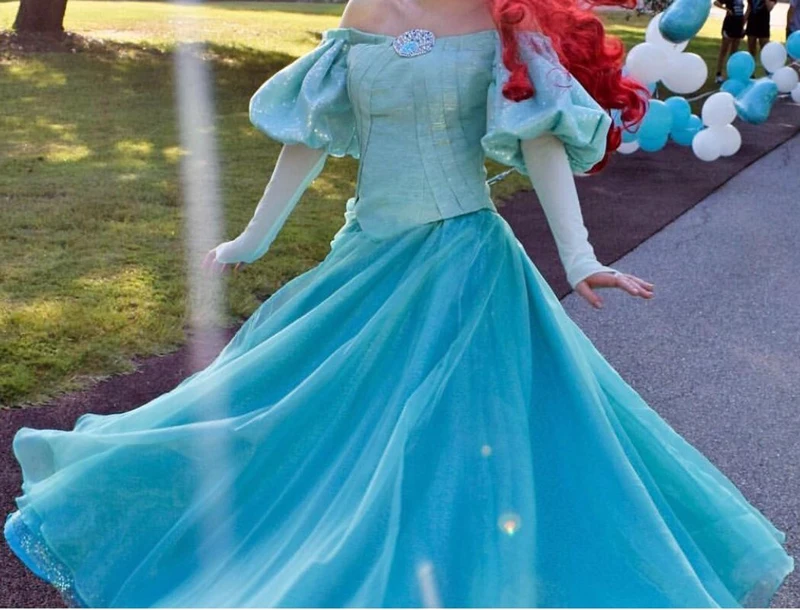 Disfraz de princesa Ariel hecho a medida, vestido verde para fiesta de ...