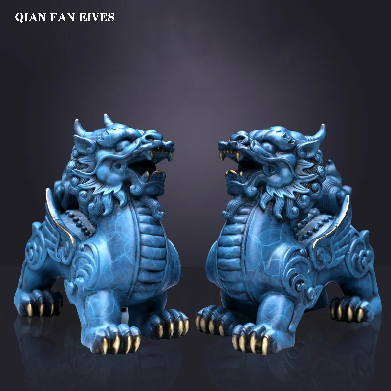 High quality pure copper mascot kirin statue Domineering God beast ...