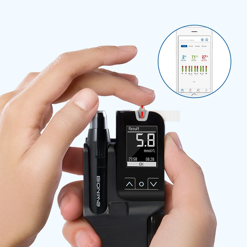 가장 엄격한 혈당 측정기 키트 신속한 스마트 당뇨병 Glucometer 테스트 전화 App 혈액 Suguer 모니터 의료 기기 ...