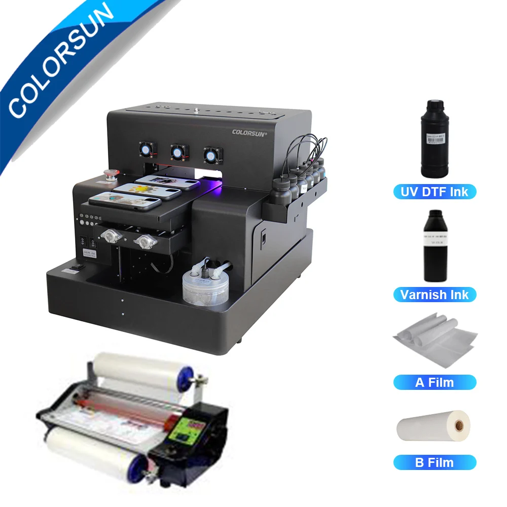 Colorsun UV DTF Printer A4 UV DTF Printing Machine For Acrylic Metal ...